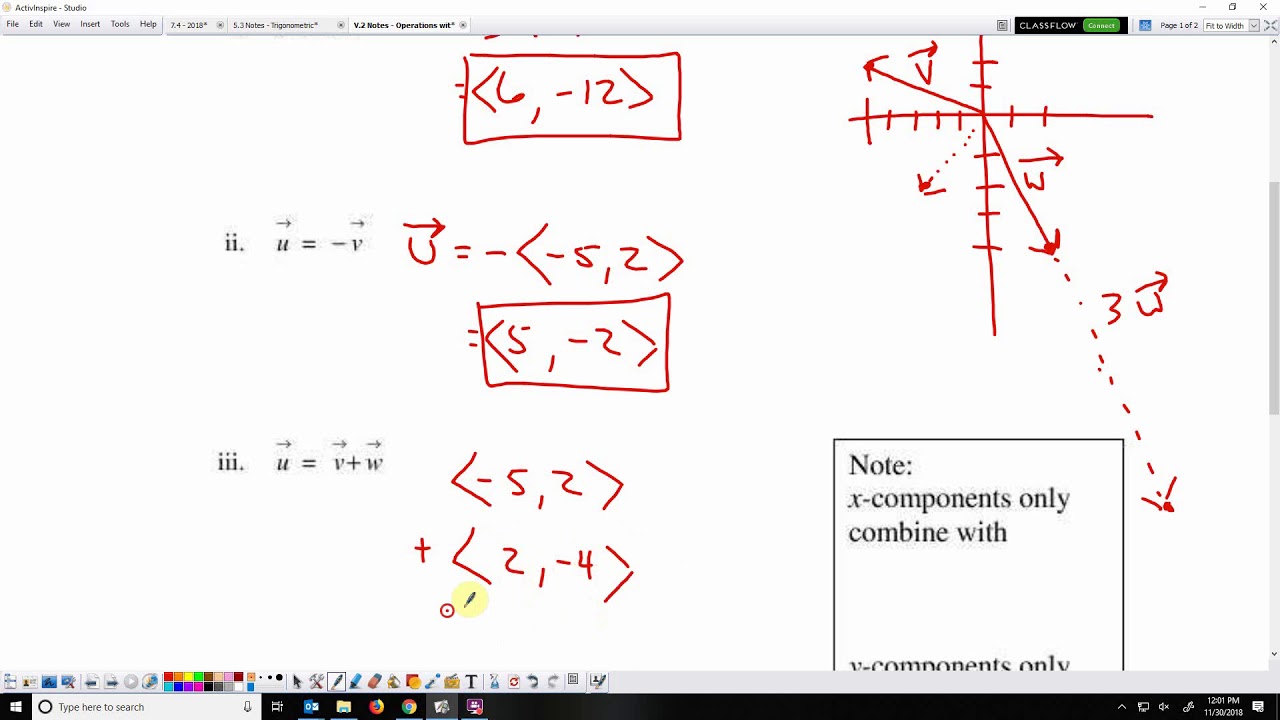 Arithmetic Operations With Vectors Youtube
