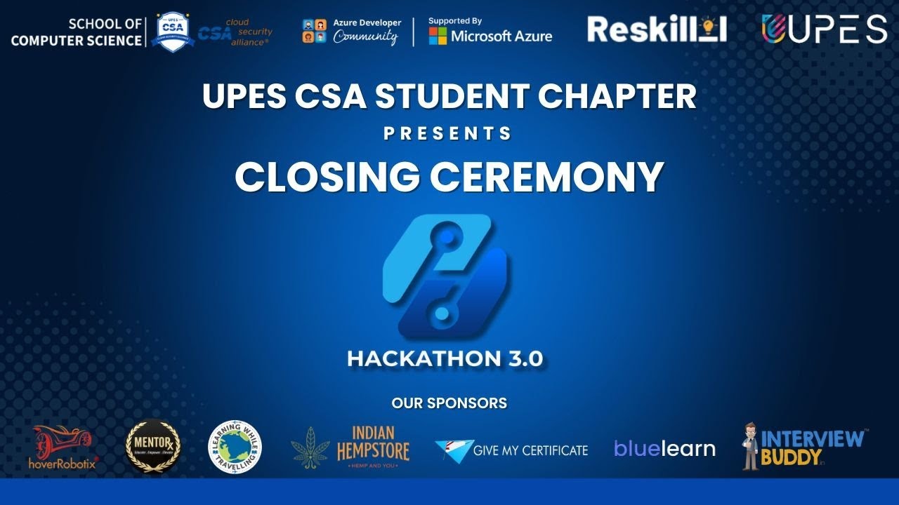 Hackathon 3 0 Closing Ceremony Youtube