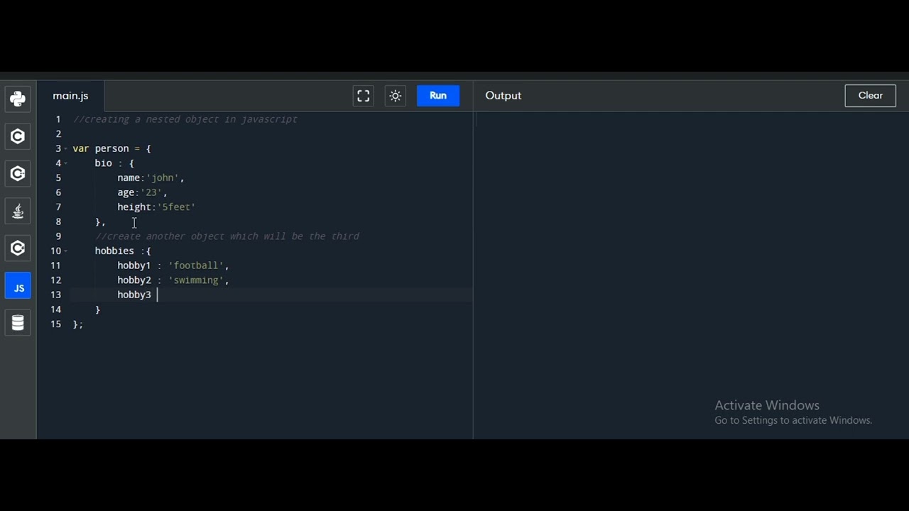 How To Create Nested Objects In Javascript Youtube
