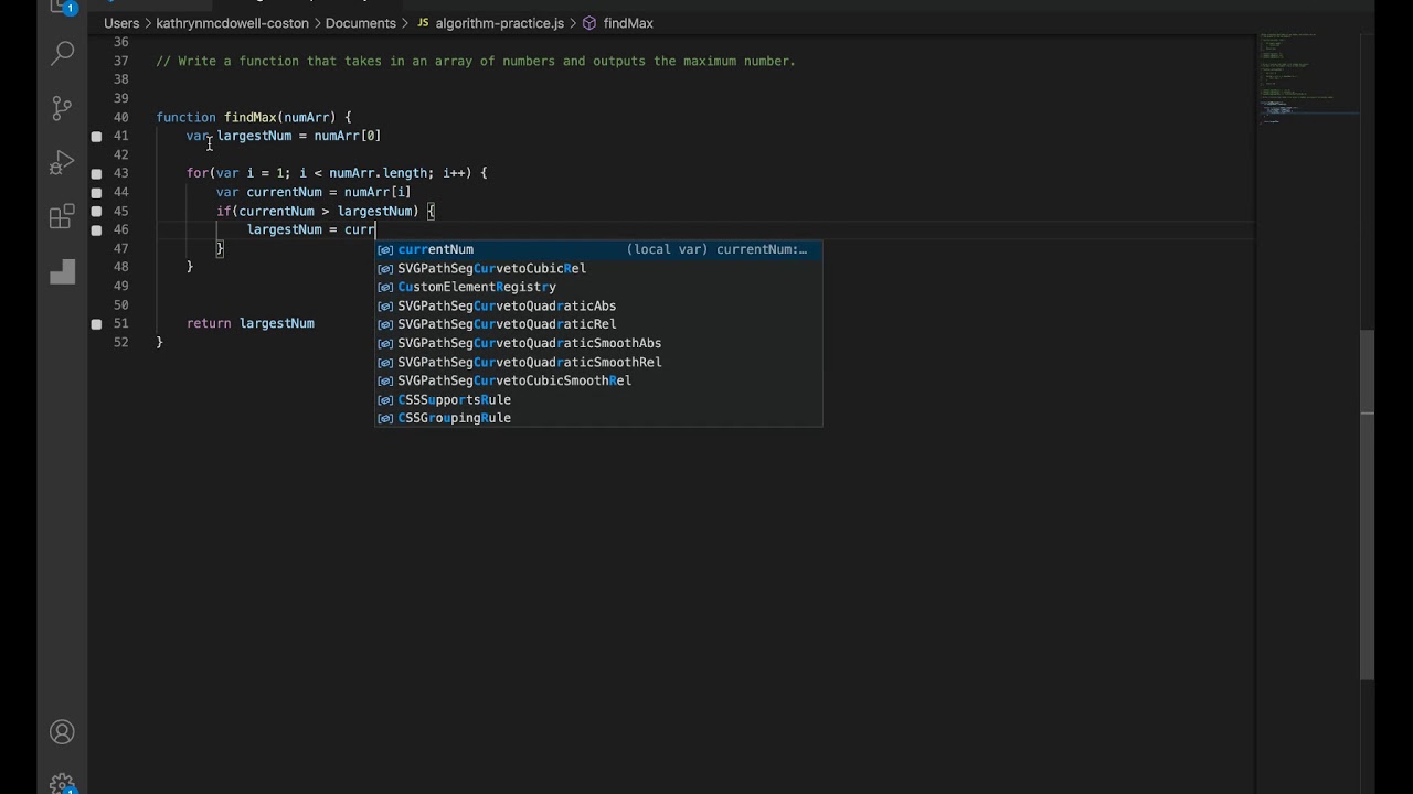Javascript Function Find Max Number In An Array Youtube