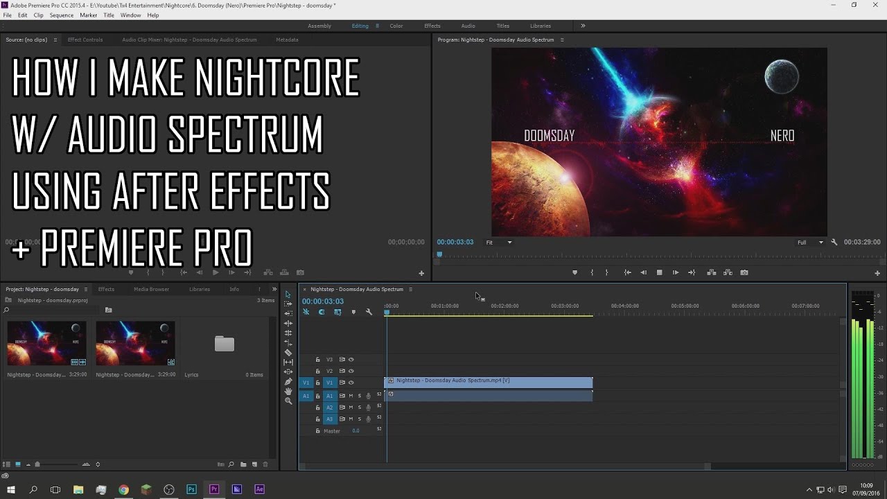 How I Make Nightcore W Audio Spectrum Using After Effects Premiere