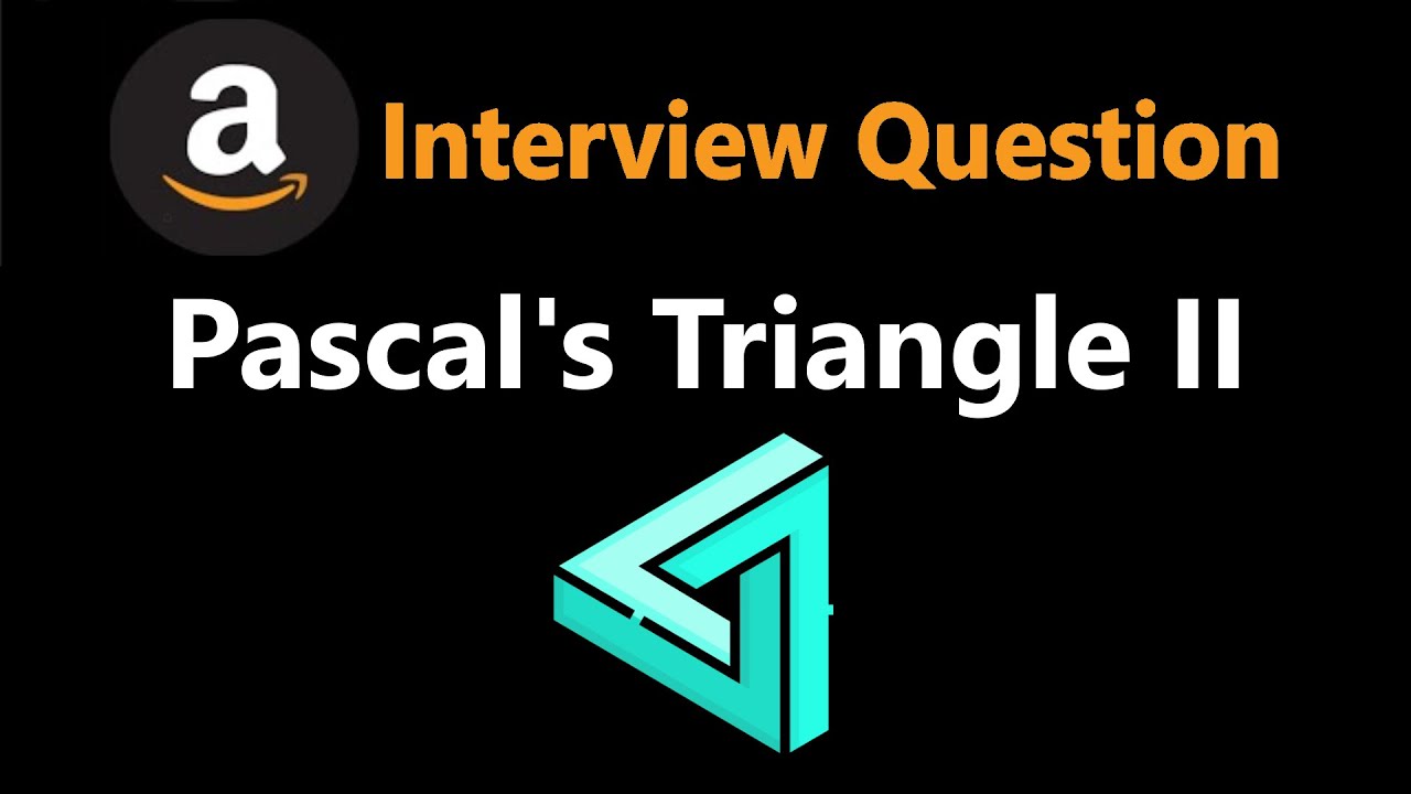 Pascal S Triangle Ii Leetcode 119 Python Youtube