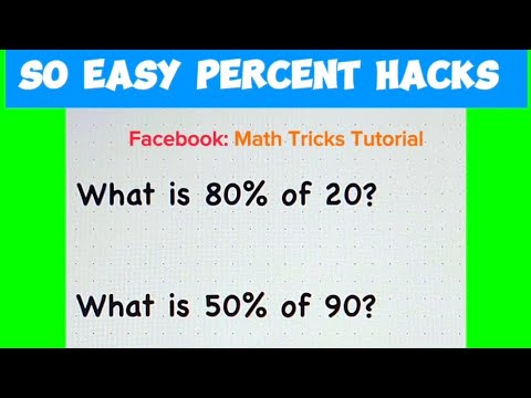Easy Percentage Tricks Mathtrickstutorialvideos Youtube