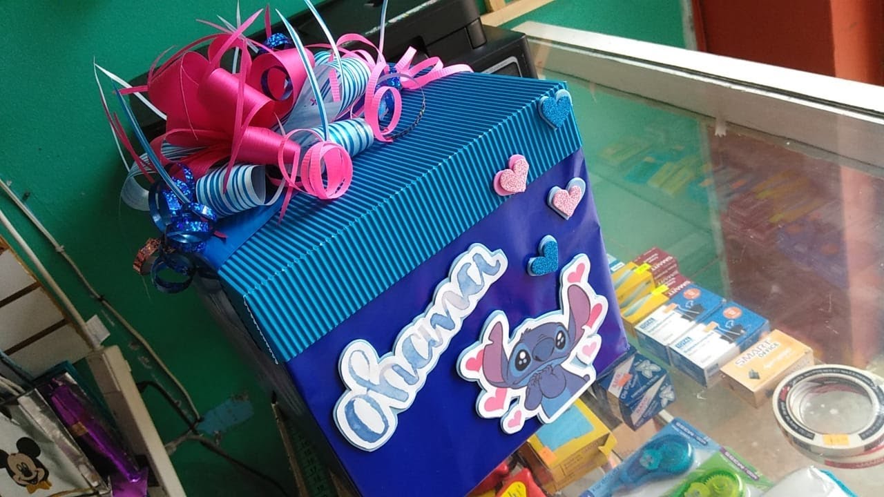 Diy Caja Para Regalo Stitch Manualidades Youtube