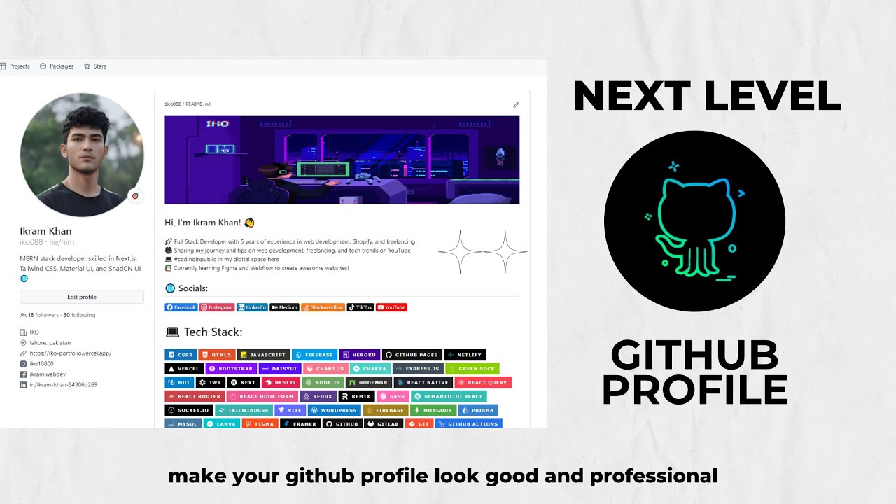 Next Level Github Profile Readme New 2024 Markdown Template