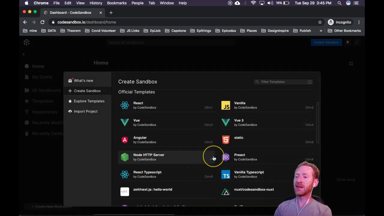 01 002 Setting Up Codesandbox Io Youtube
