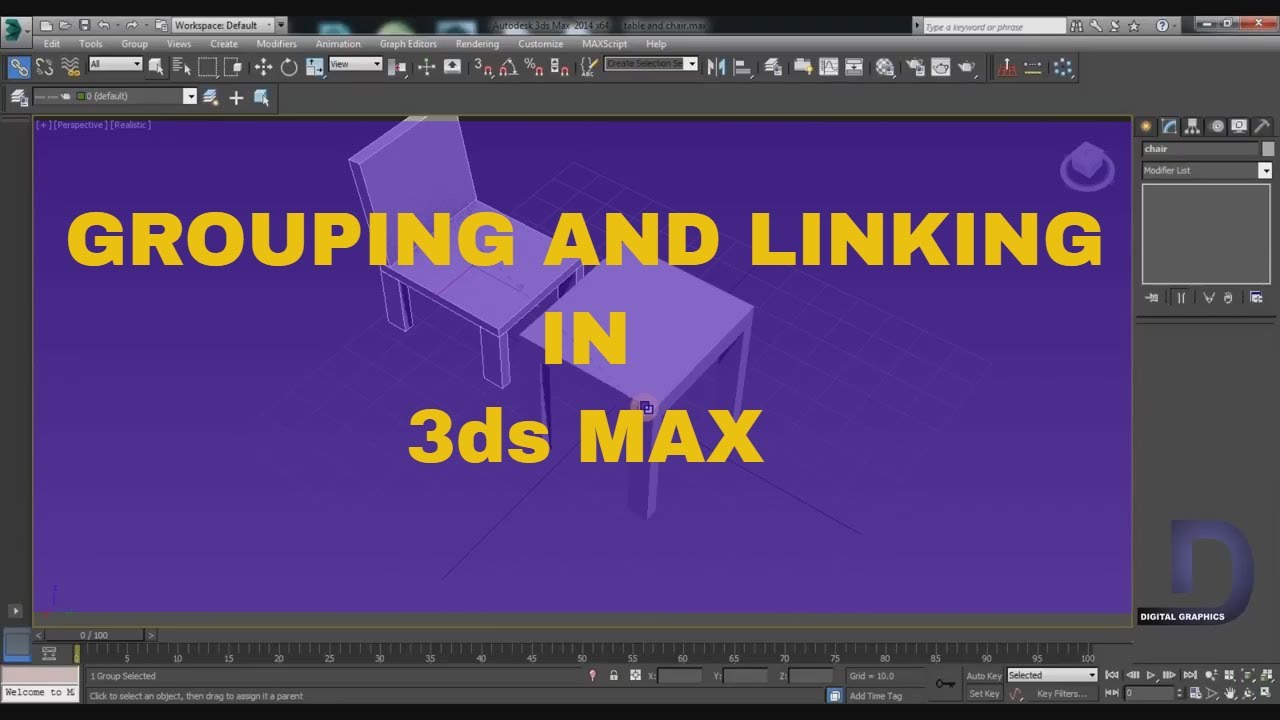 3ds Max Tutorial Grouping And Linking Objects In 3ds Max Youtube