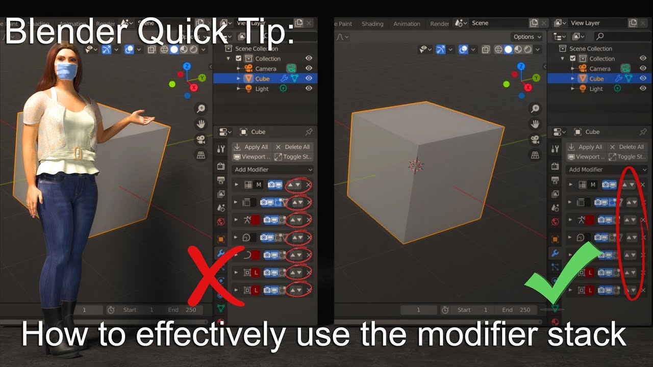 Blender Quick Tip How To Effectively Use The Modifier Stack Youtube
