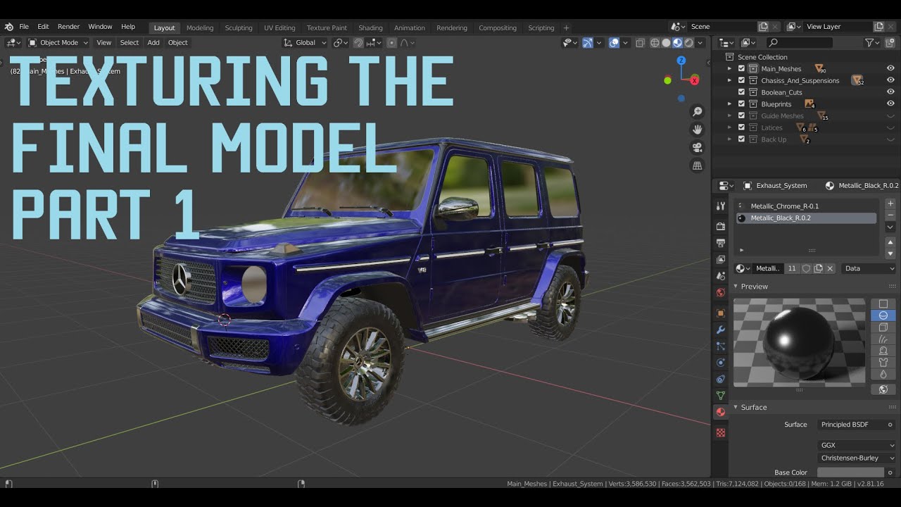 Blender 2 8 Car Modeling Tutorial Texturing The Car Part 1 Youtube