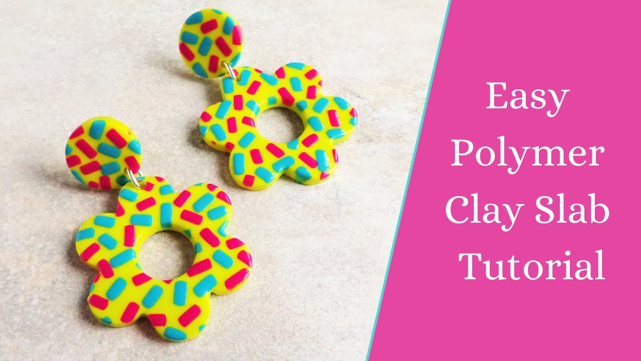 Easy Polymer Clay Slab Tutorial Polymer Clay Statement Earrings Youtube