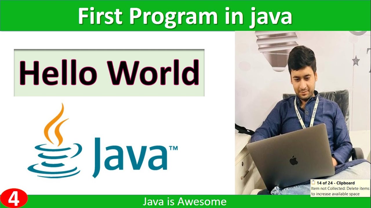 First Java Program Hello World Java Program Java Tutorial Youtube