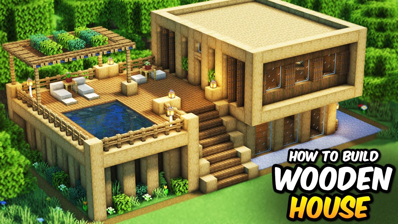 Minecraft How To Build A Large Wooden House Easy Survival Tutorial