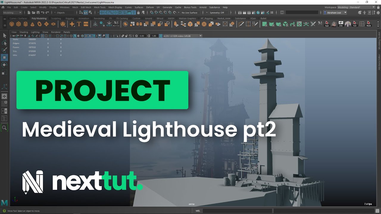 Maya Environment Modelling Tutorial Medieval Lighthouse Part 02 Youtube