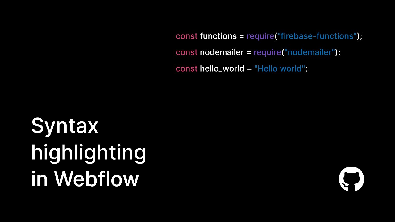Syntax Highlighting In Webflow Using Highlight Js Github Gists
