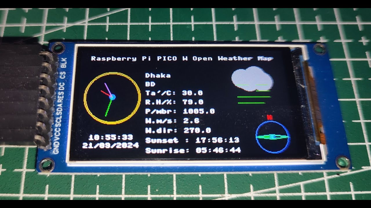 Rp2040 Raspberry Pi Pico W Graphical Iot Weather Station Youtube