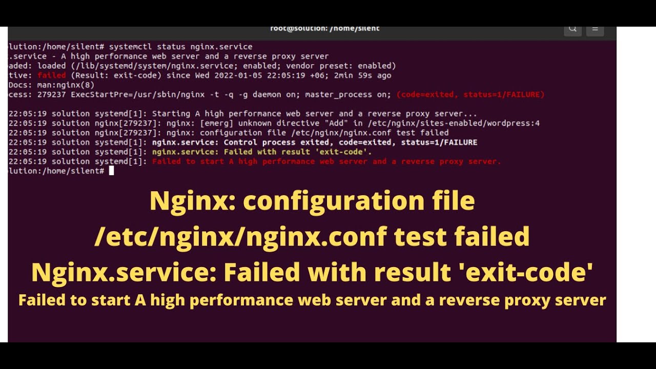 Nginx Service Failed With Result Exit Code Process Exited Code