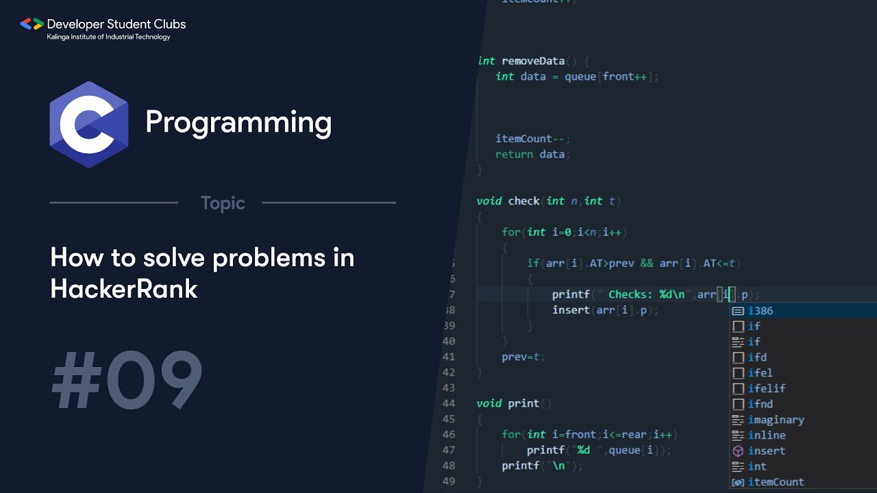 9 How To Solve Problems On Hackerrank C Tutorials Dsc Kiit Youtube