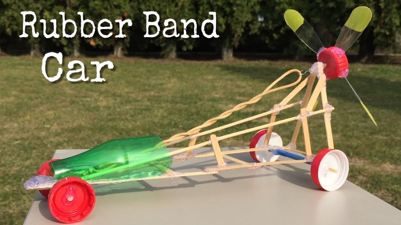 How To Make A Car Rubber Band Powered Car Out Of Coffee Shop Sticks