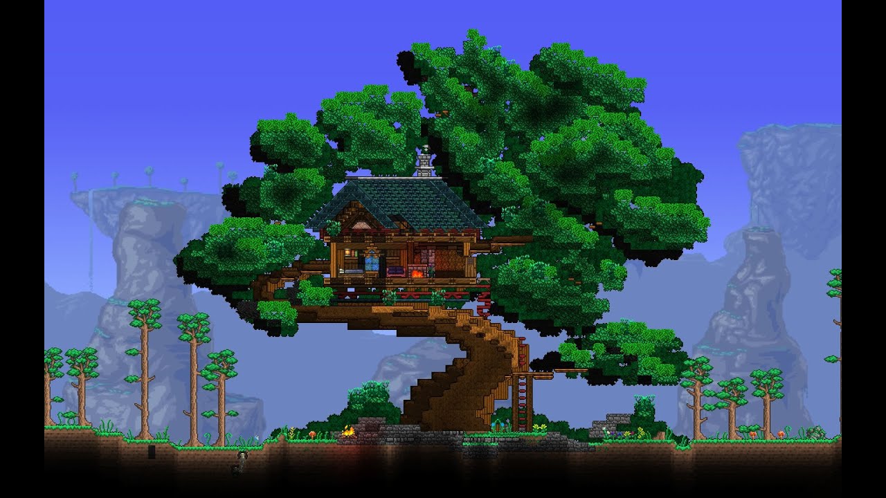 Try A Tree House Terraria Speedbuild Youtube