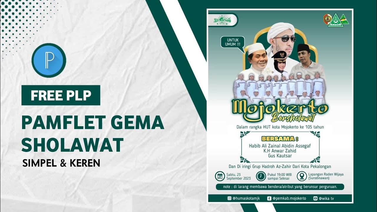 Desain Pamflet Gema Sholawat Keren Di Pixellab Free Plp Youtube