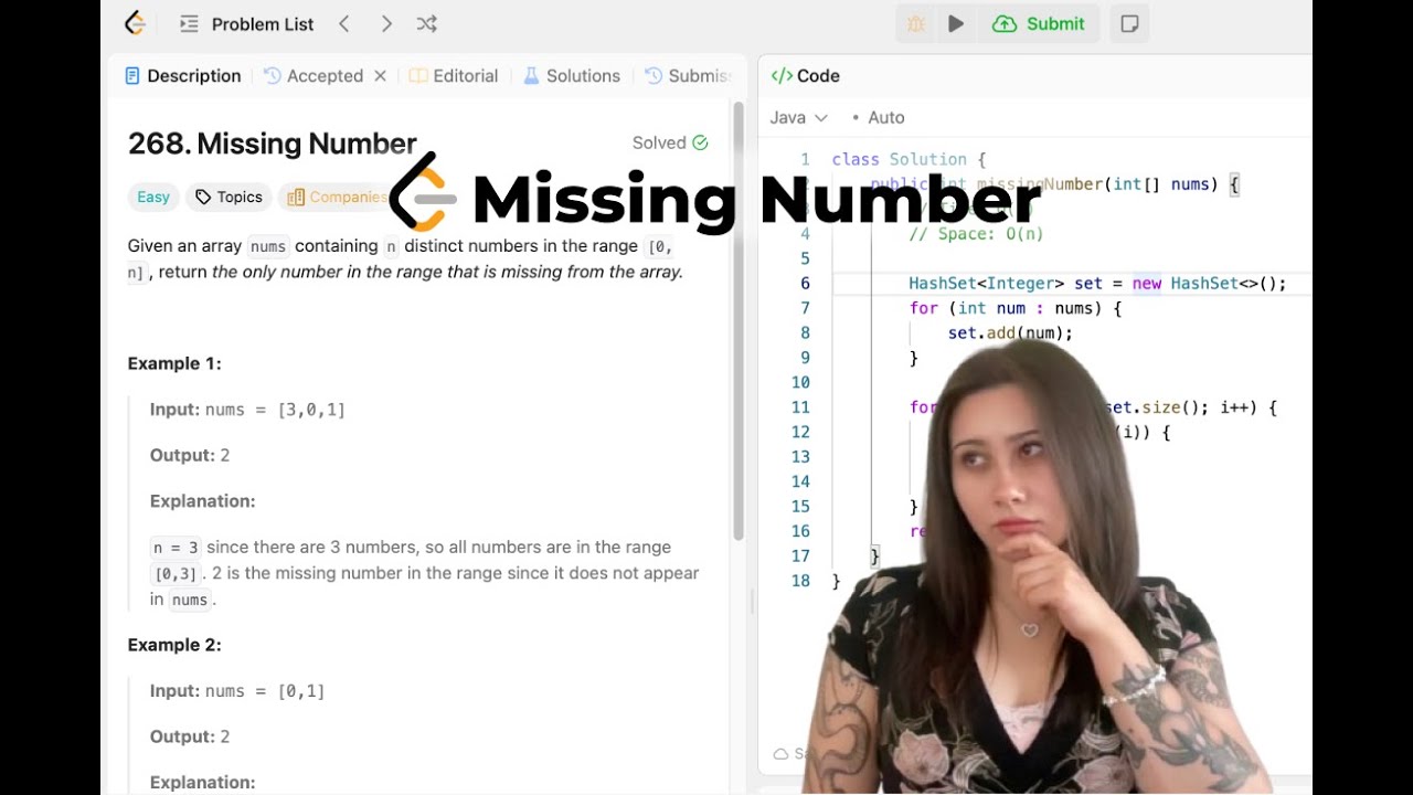 Missing Number Leetcode Java Youtube