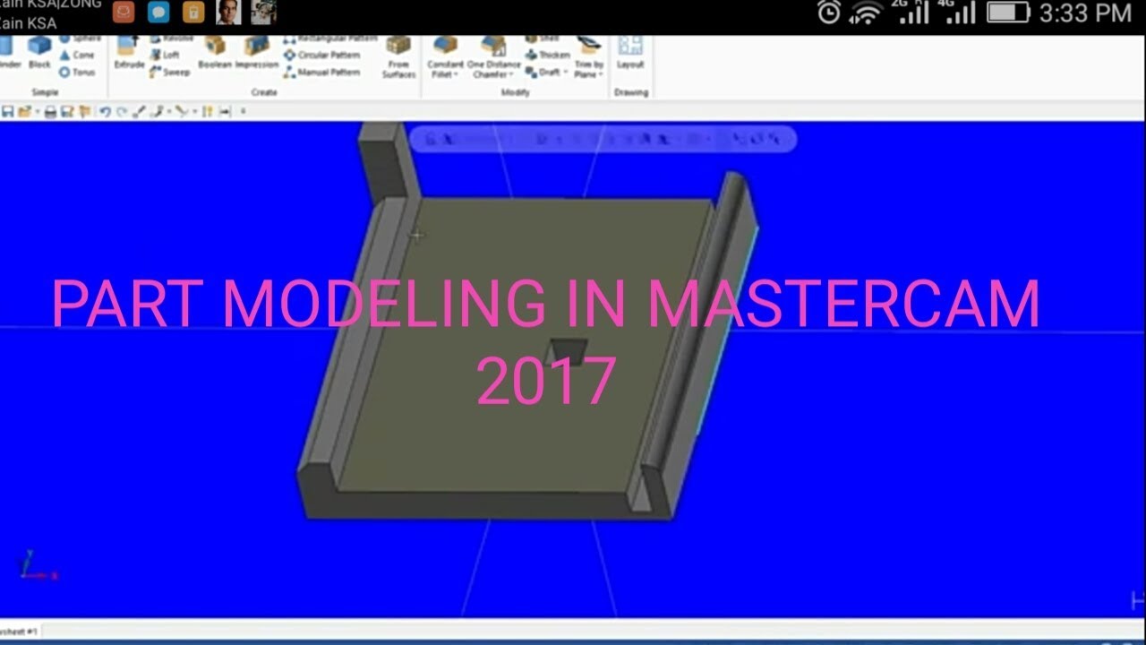 3d Part Modeling In Mastercam Youtube