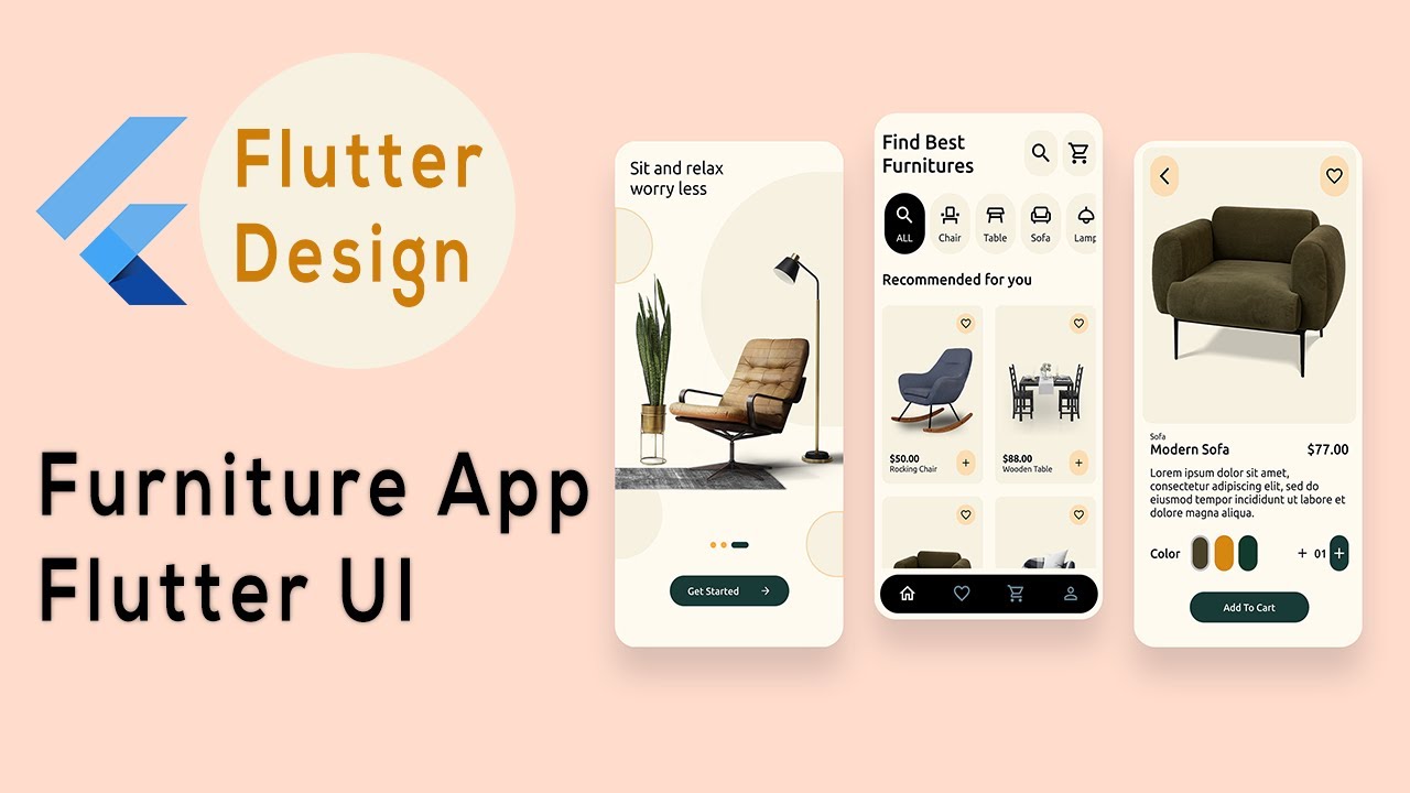 Furniture Mobile App Flutter Ui Speed Code Youtube