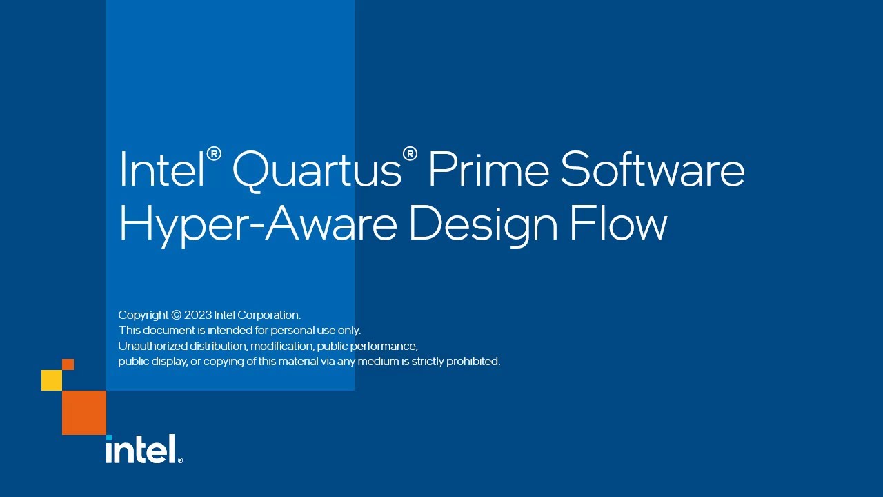 Intel Quartus Prime Software Hyper Aware Design Flow Youtube