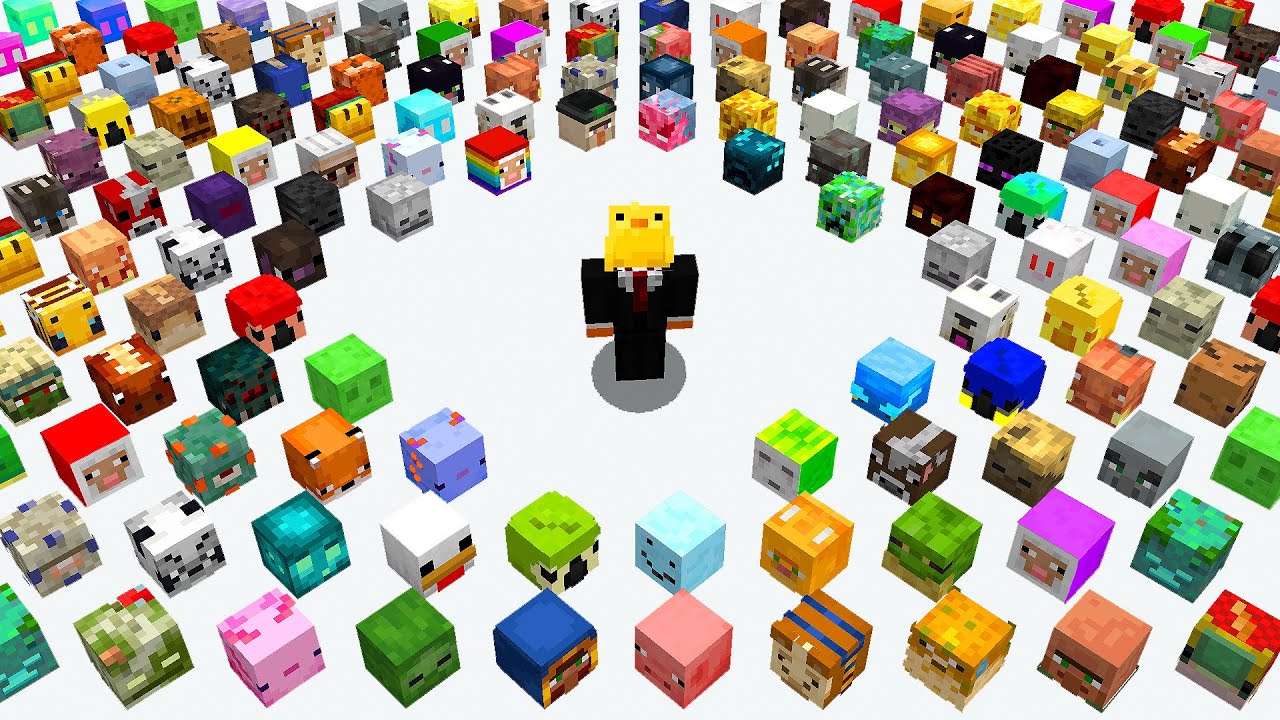 I Collected Every Mob Head In Minecraft Hardcore Youtube