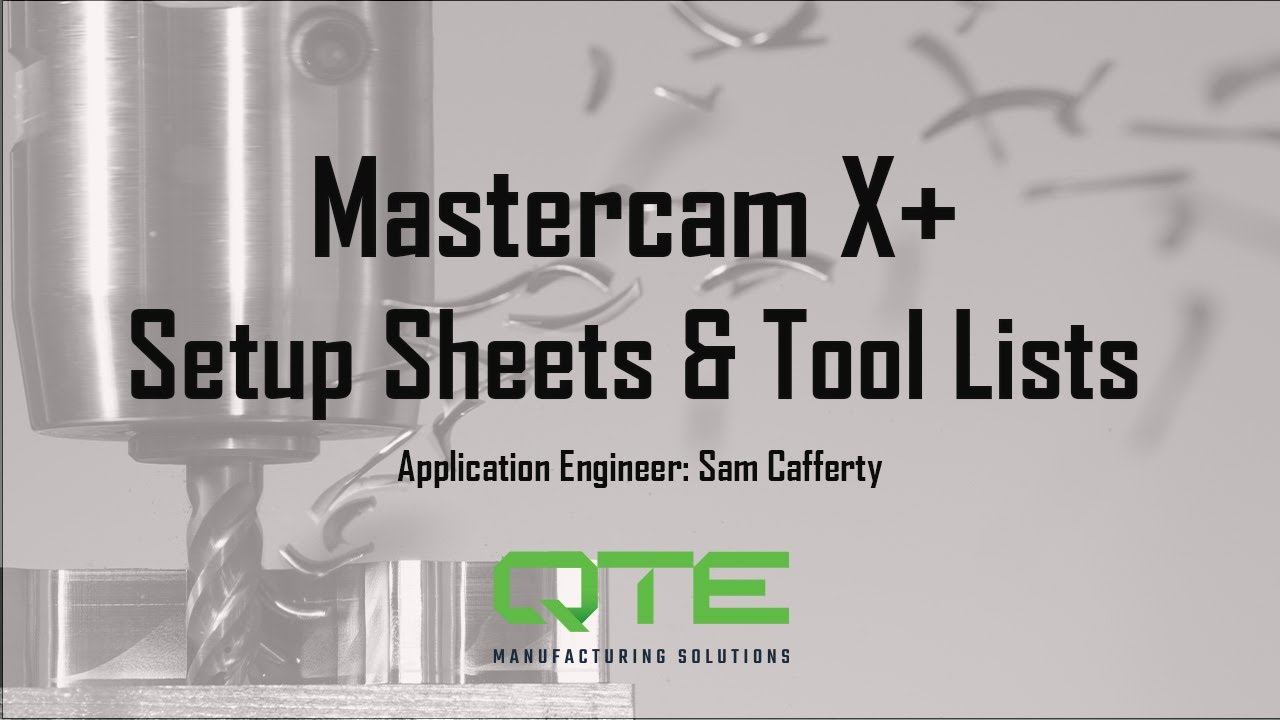 Mastercam X Setup Sheets Tool Lists Youtube