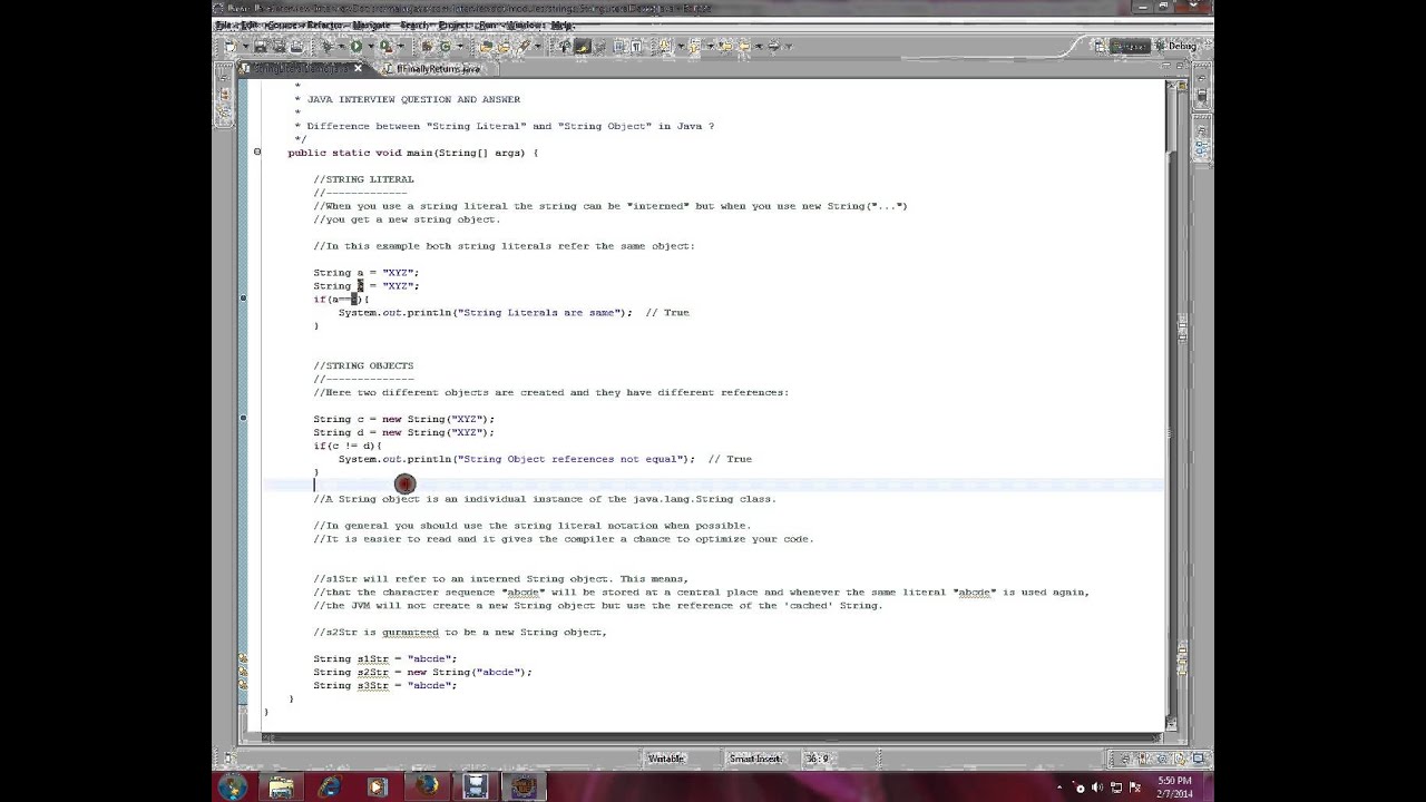 Difference String Literal String Object Java Youtube