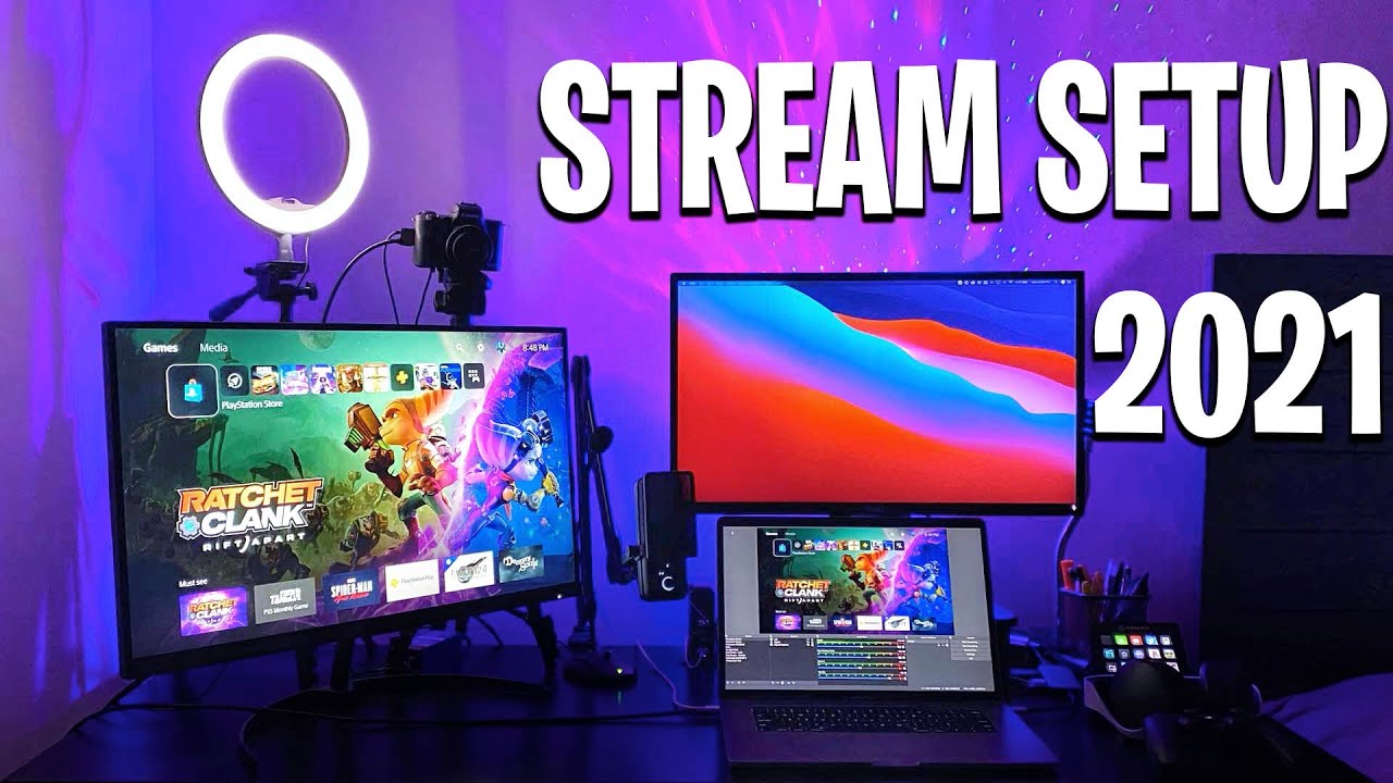 My 2021 Gaming Streaming Setup Tour Ps5 Mac Youtube