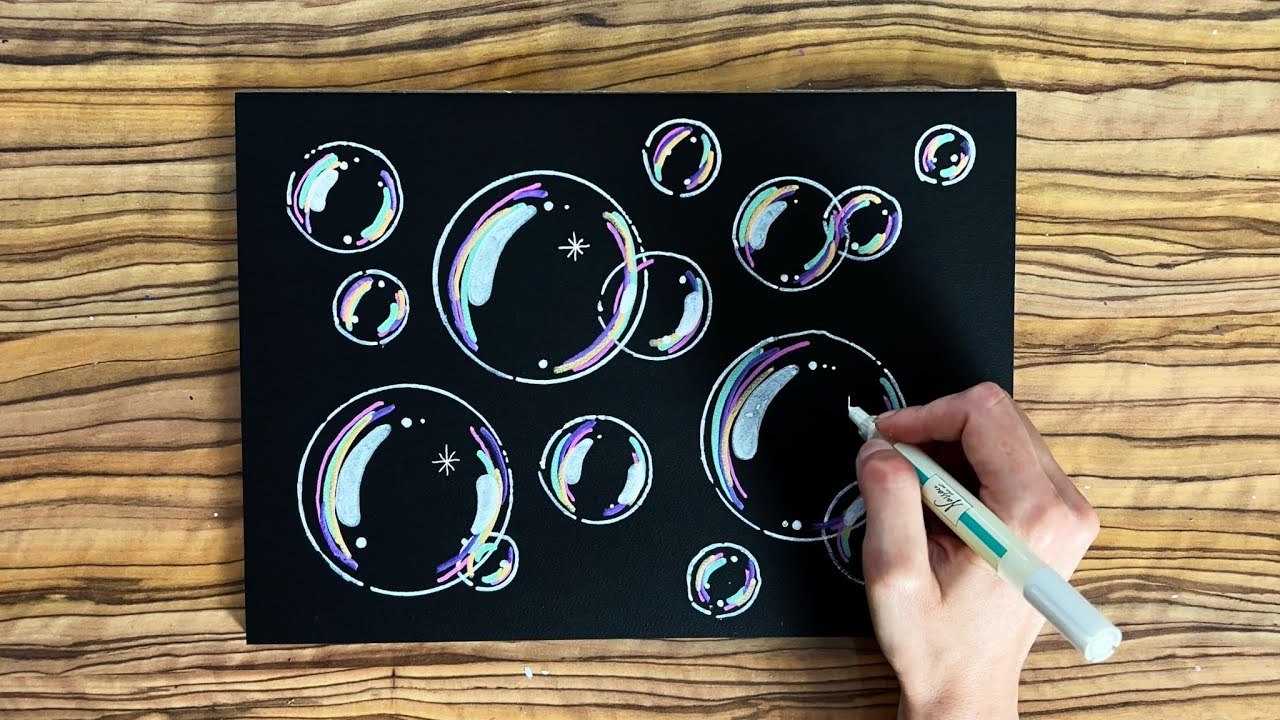 How To Draw Bubblesв ѓbubble Drawing With Acrylic Markers Youtube