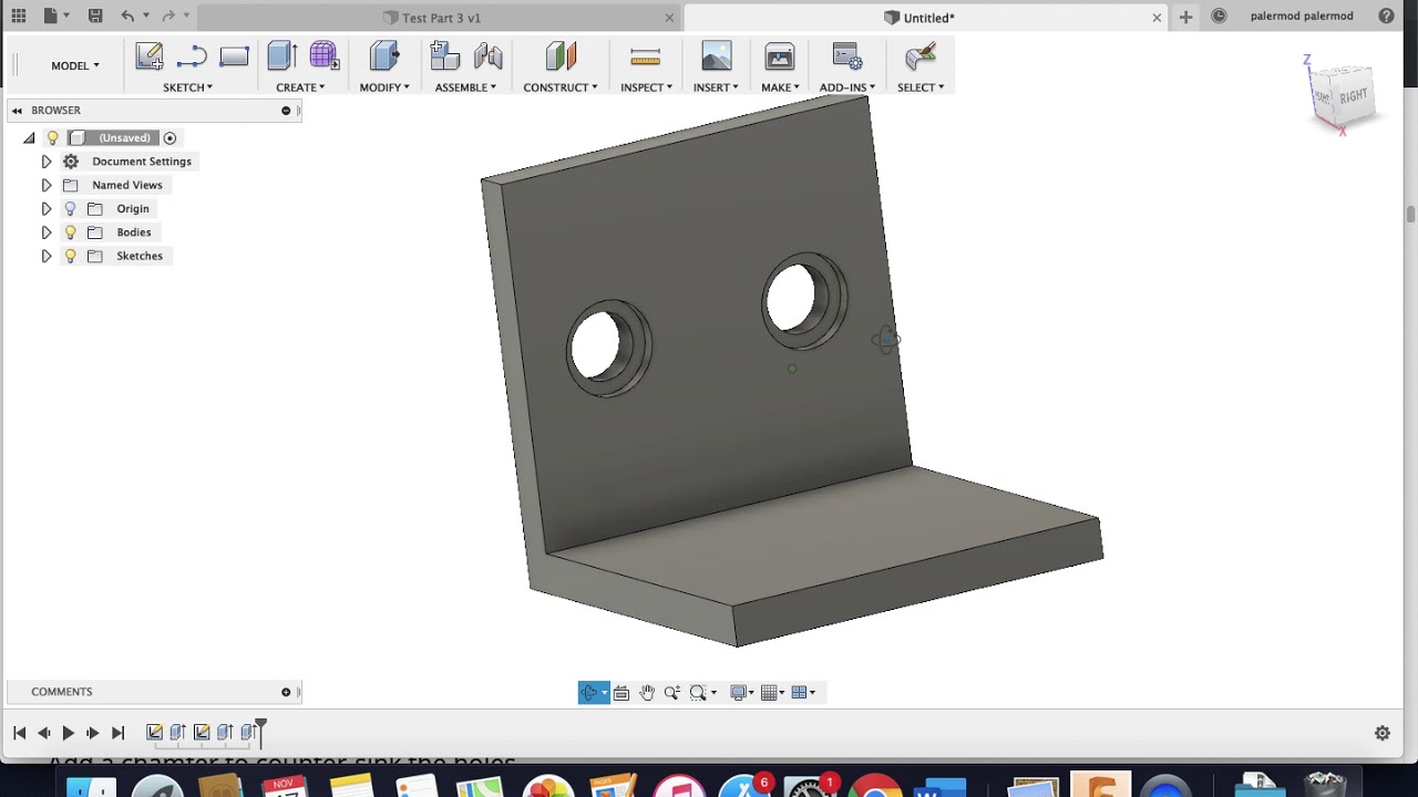 Fusion 360 Tutorial Basic Bracket Design Youtube