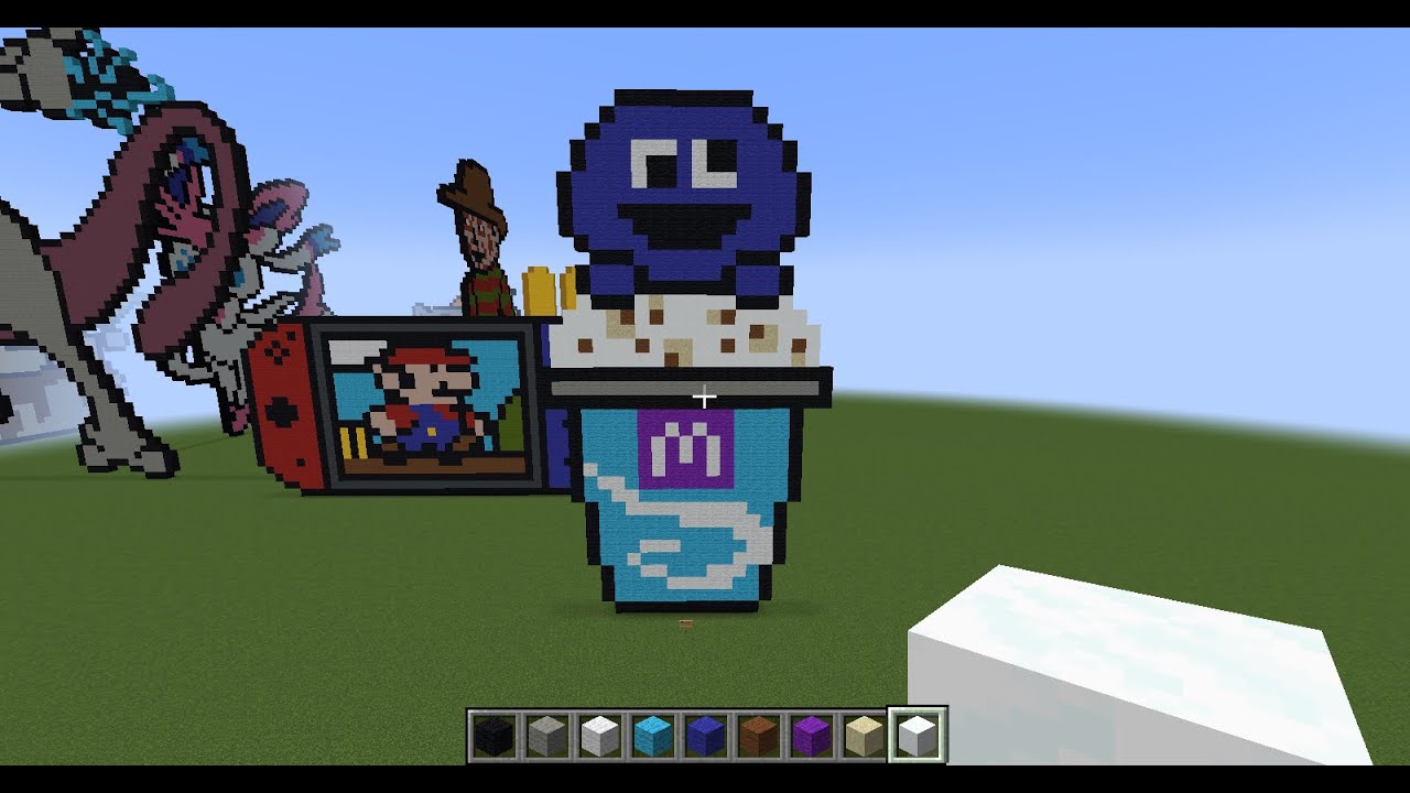 Minecraft Pixel Art Cookie Monster Mc Flurry Youtube