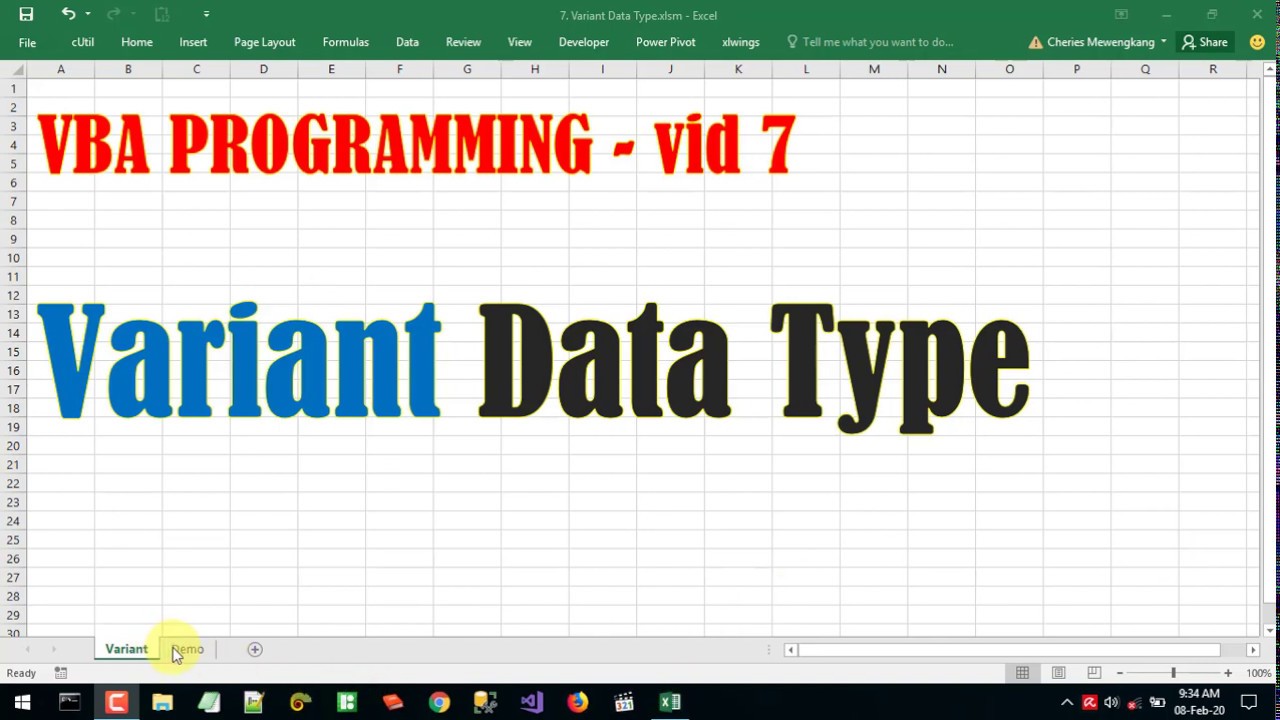 7 Vba Variant Data Type Youtube