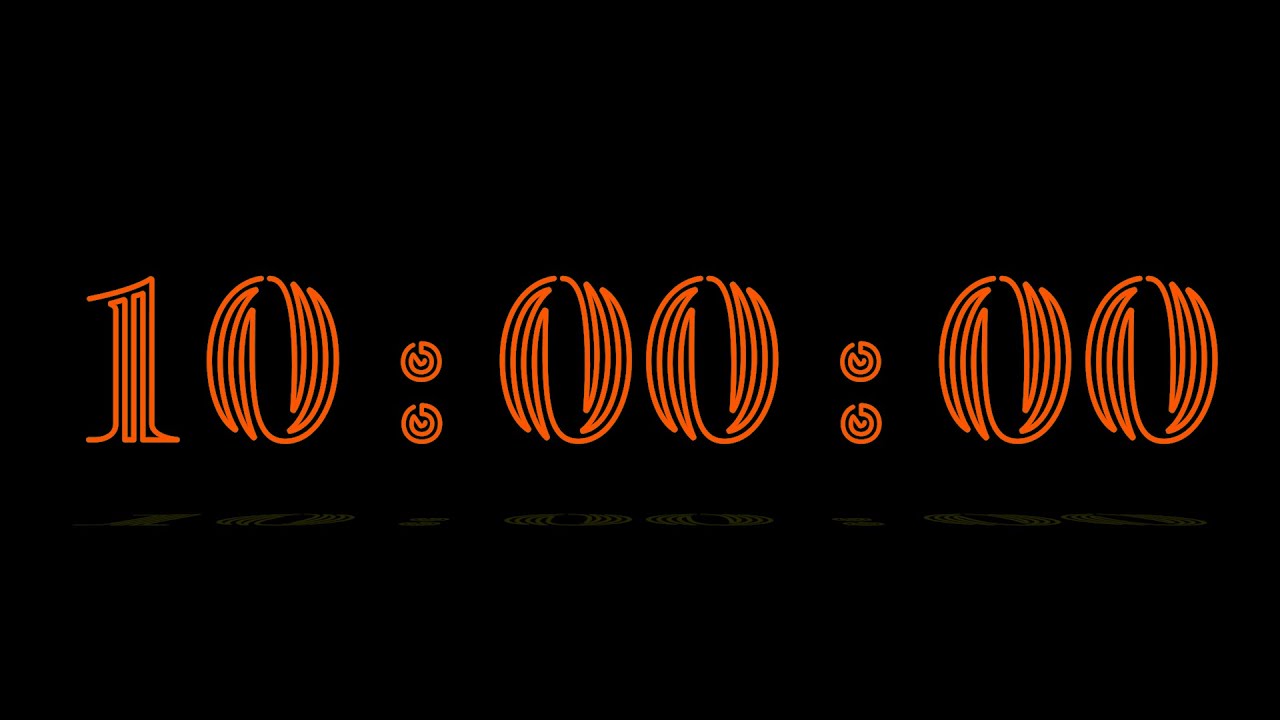 10 Hour Countdown Timer With Alarm Chapters Neon Orange Youtube