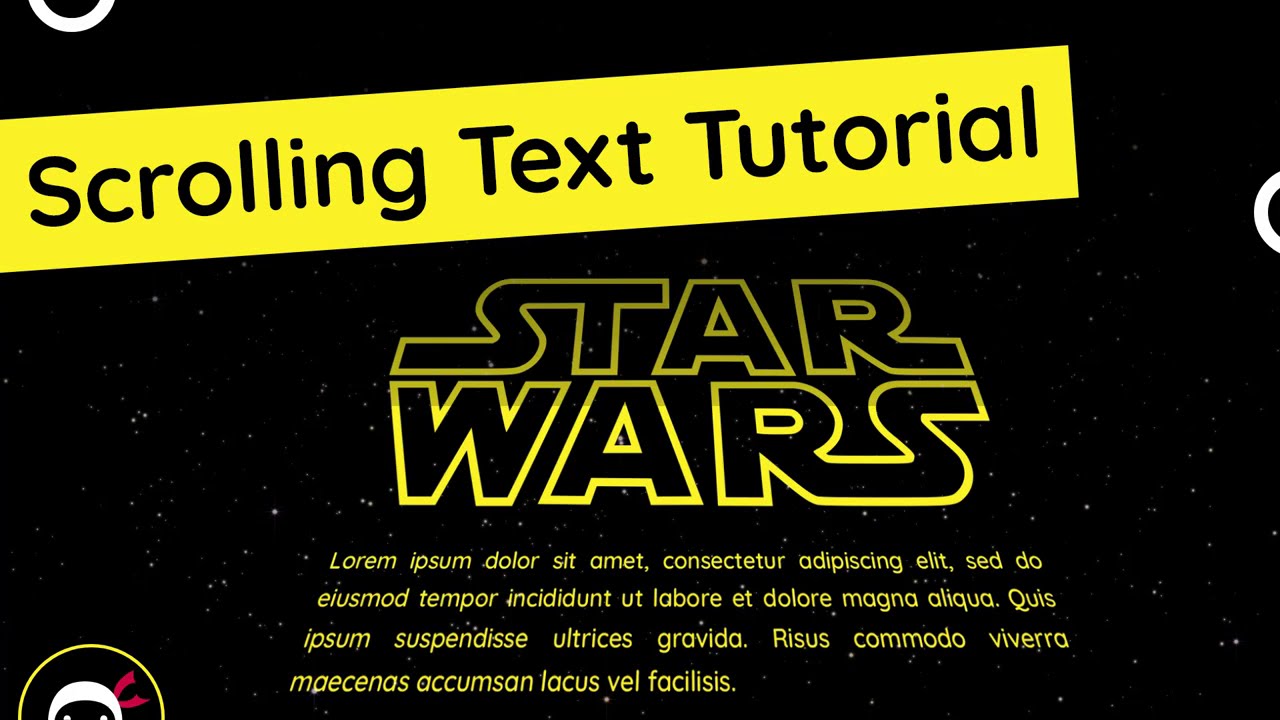 Star Wars Scrolling Text Tutorial Css Animation Youtube