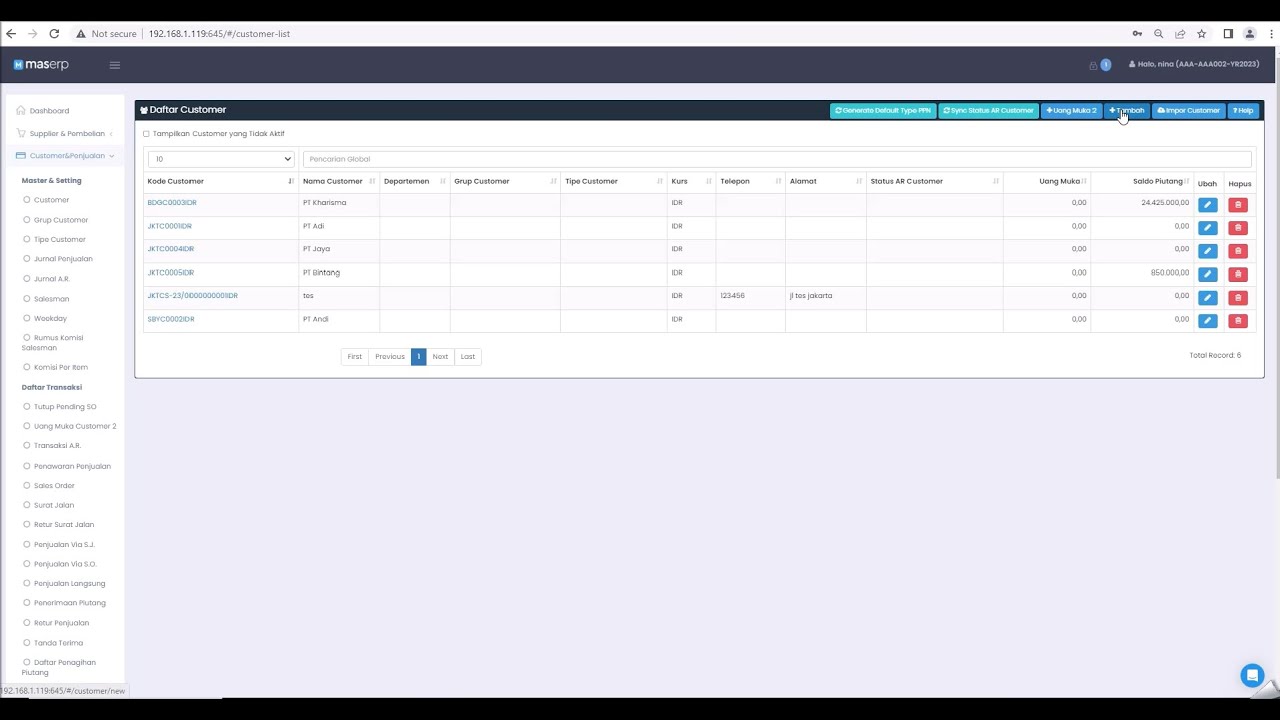 Tutorial Membuat Master Customer Pada Program Maserp Youtube