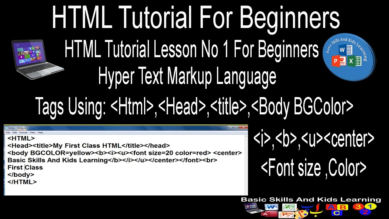 Html Basic Course For Beginners Lesson No1 Web Designing With Html Tags