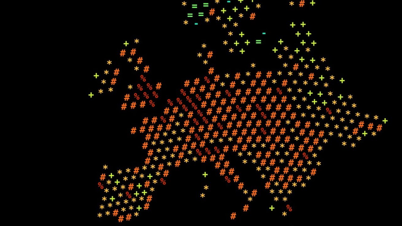 Mapping Population Density With Ascii Art Minimal Map Using Python