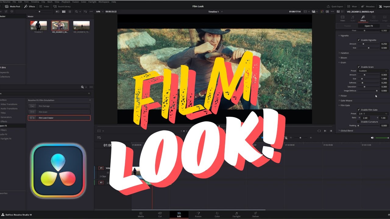 Easy Film Look In Seconds No Luts Needed Davinci Resolve 19 Youtube