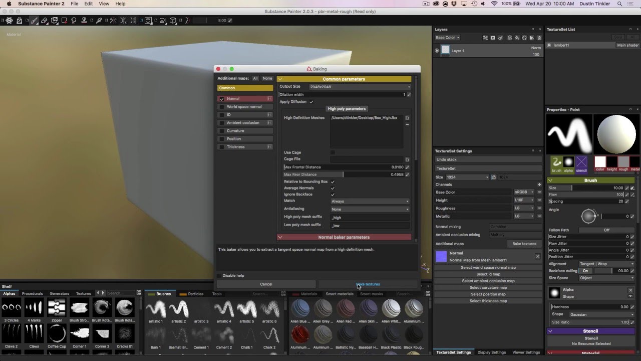 Normal Map Baking For Edges Youtube