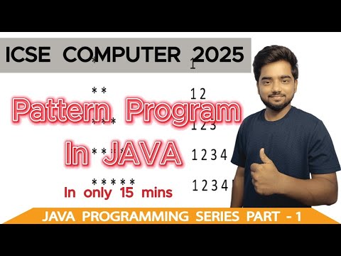 Pattern Java Program Icse Class 10th Pattern Programs In Java
