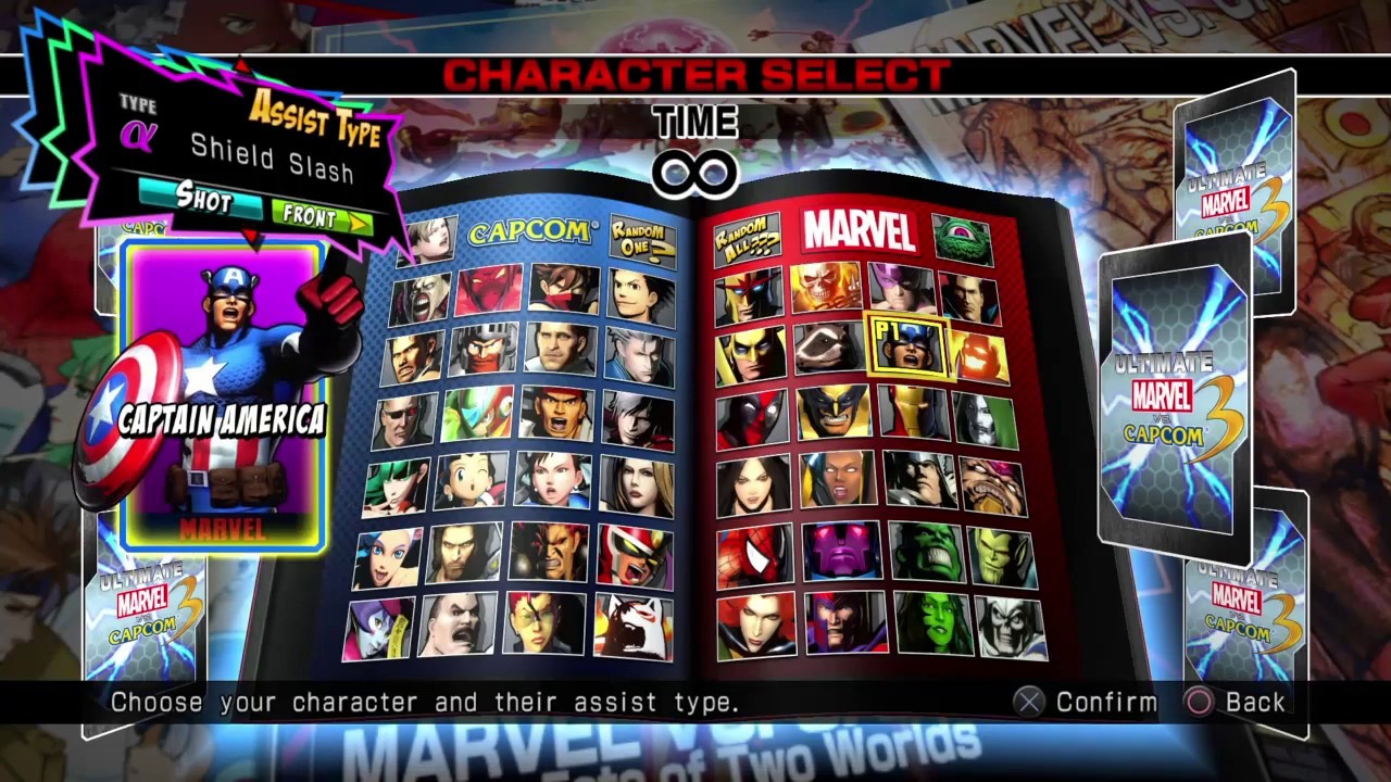Ultimate Marvel Vs Capcom 3 All Characters Select Screen Youtube