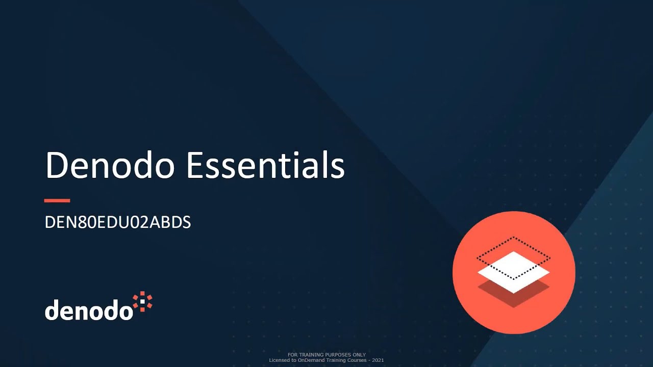 Denodo Essentials Course Overview Youtube
