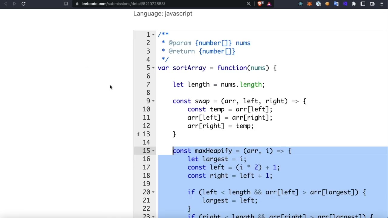 Leetcode 912 Sort An Array Heap Sort Youtube