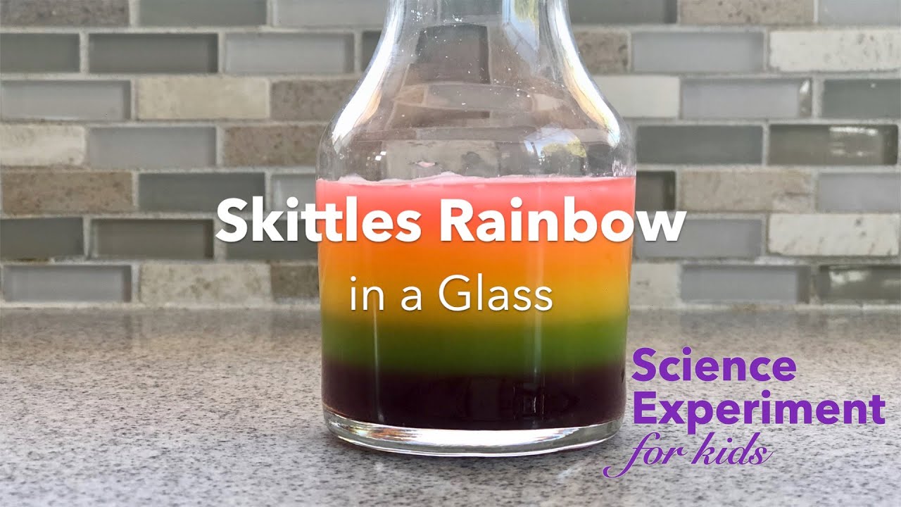 Make A Rainbow In A Glass With Skittles Easy Science Experiments For