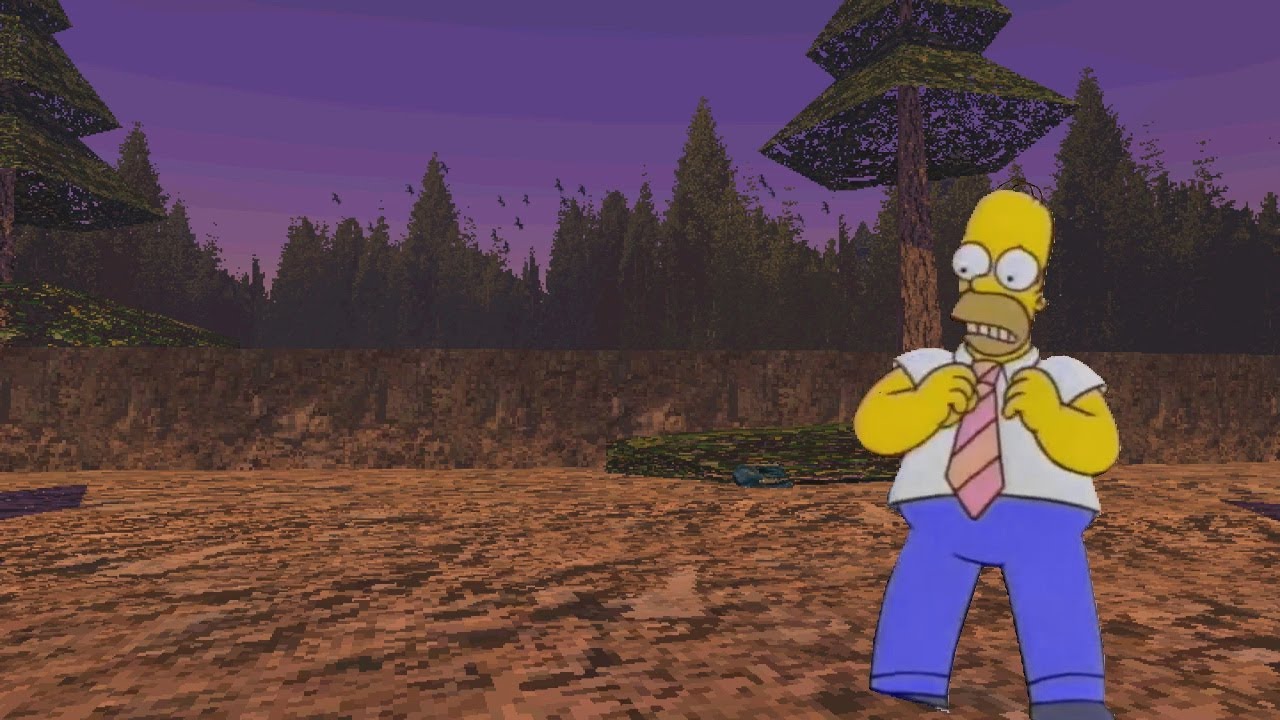 Homer Heard Siren Head In A Creepy Forest Trevor Henderson