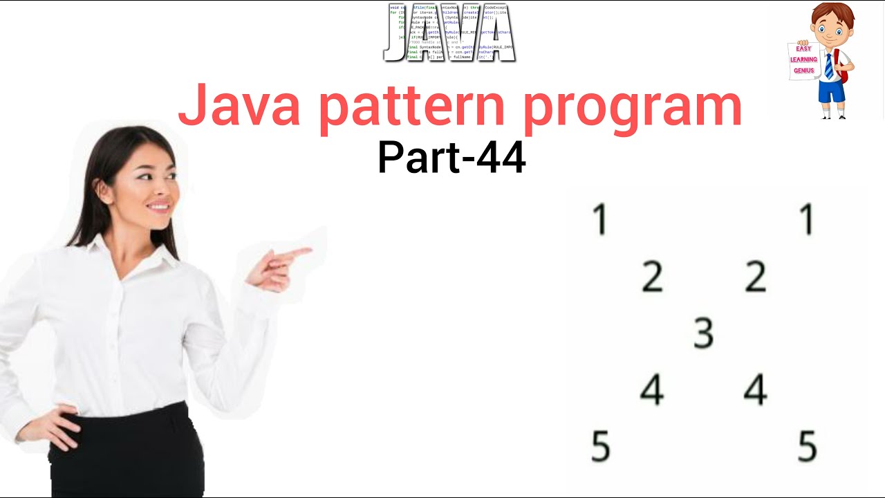 Java Pattern Program Part 44 Easy Learning Genius Youtube